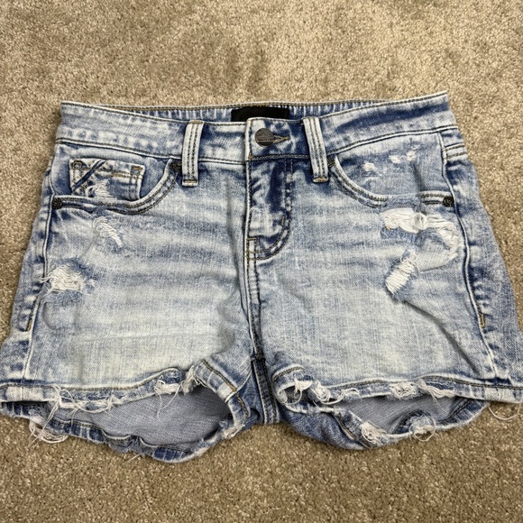 Buckle | Shorts | Buckle Black Light Blue Distressed Jean Shorts | Poshmark